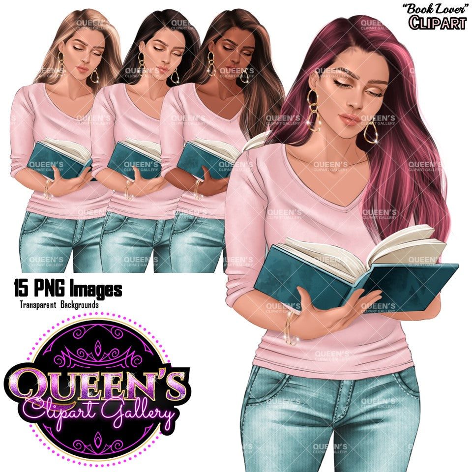 l Love Books Clipart, Bookworm Life, Booklover girl, Reading girl, Rea ...