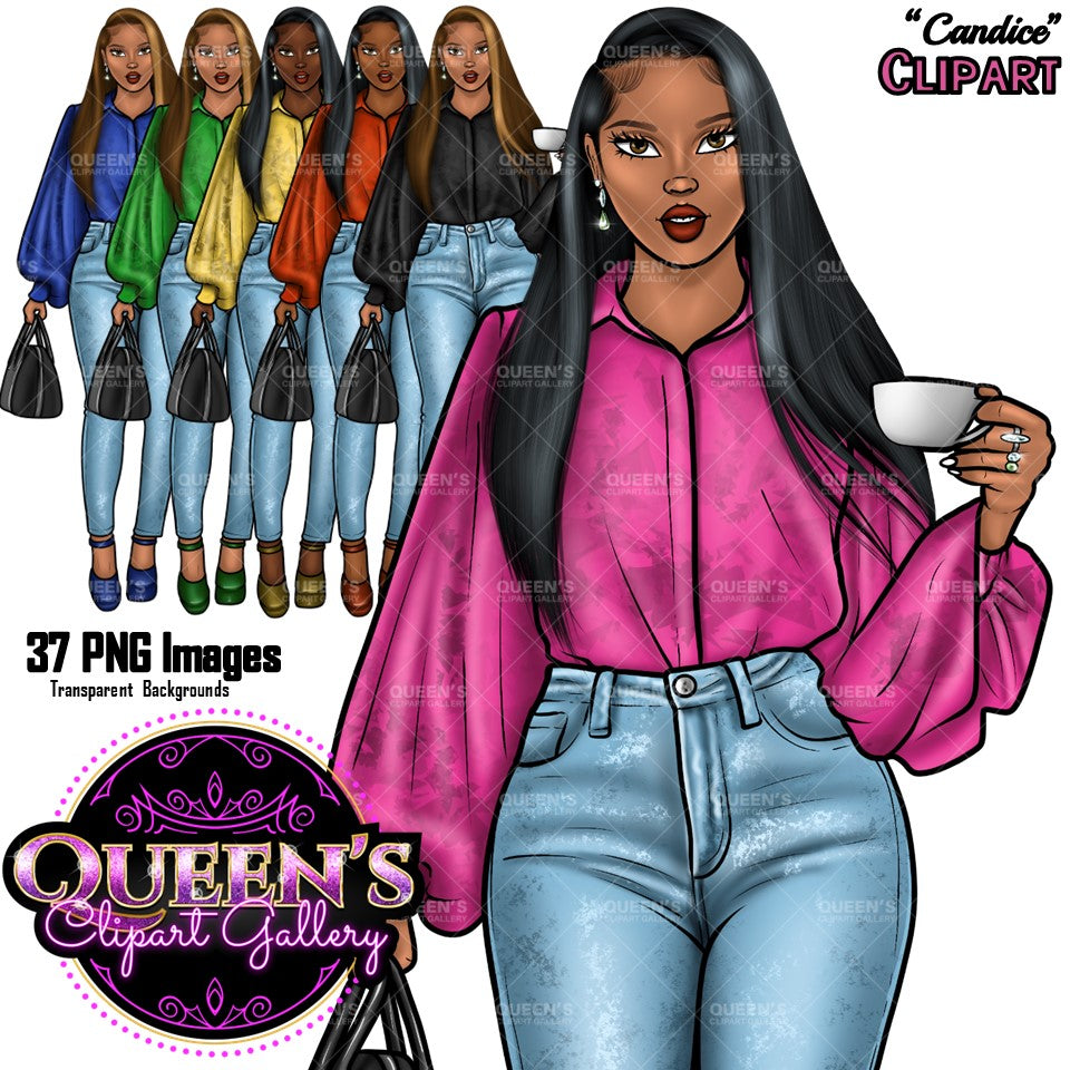 Denim jeans girl, Afro girl clipart, African American woman, Black wom ...