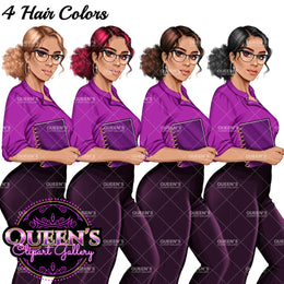 Planner girl clipart, Lady boss clipart, Afro girl clipart, Fashion gi ...