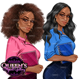 Planner girl clipart, Lady boss clipart, Afro girl clipart, Fashion gi ...