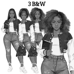 Afro Denim jeans girl, Jeans girl clipart, Afro Teenager clipart, Fash ...