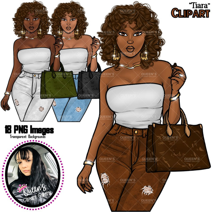 African American girl, Denim jeans girl, Afro girl, Black woman clipar ...