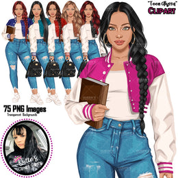 Afro Denim jeans girl, Jeans girl clipart, Afro Teenager clipart, Fash ...