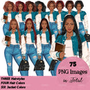 Afro Denim jeans girl, Jeans girl clipart, Afro Teenager clipart, Fash ...