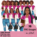 Afro Denim jeans girl, Jeans girl clipart, Afro Teenager clipart, Fash ...
