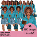 Afro girl, Denim jeans skirt girl, Jeans girl clipart, Afro Teenager c ...