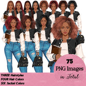 Afro Denim jeans girl, Jeans girl clipart, Afro Teenager clipart, Fash ...