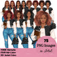 Afro Denim jeans girl, Jeans girl clipart, Afro Teenager clipart, Fash ...