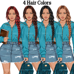 Denim jeans skirt girl, Jeans girl clipart, Teenager clipart, Fashion ...